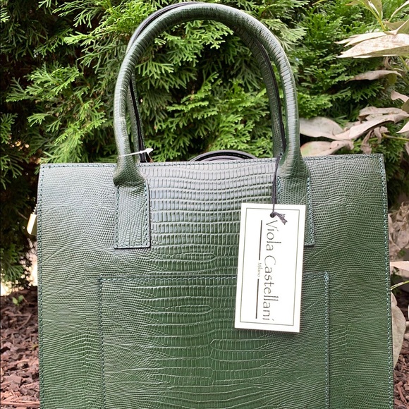 Viola Castellani | Bags | Nwt Viola Castellani Leather Lizard Print ...